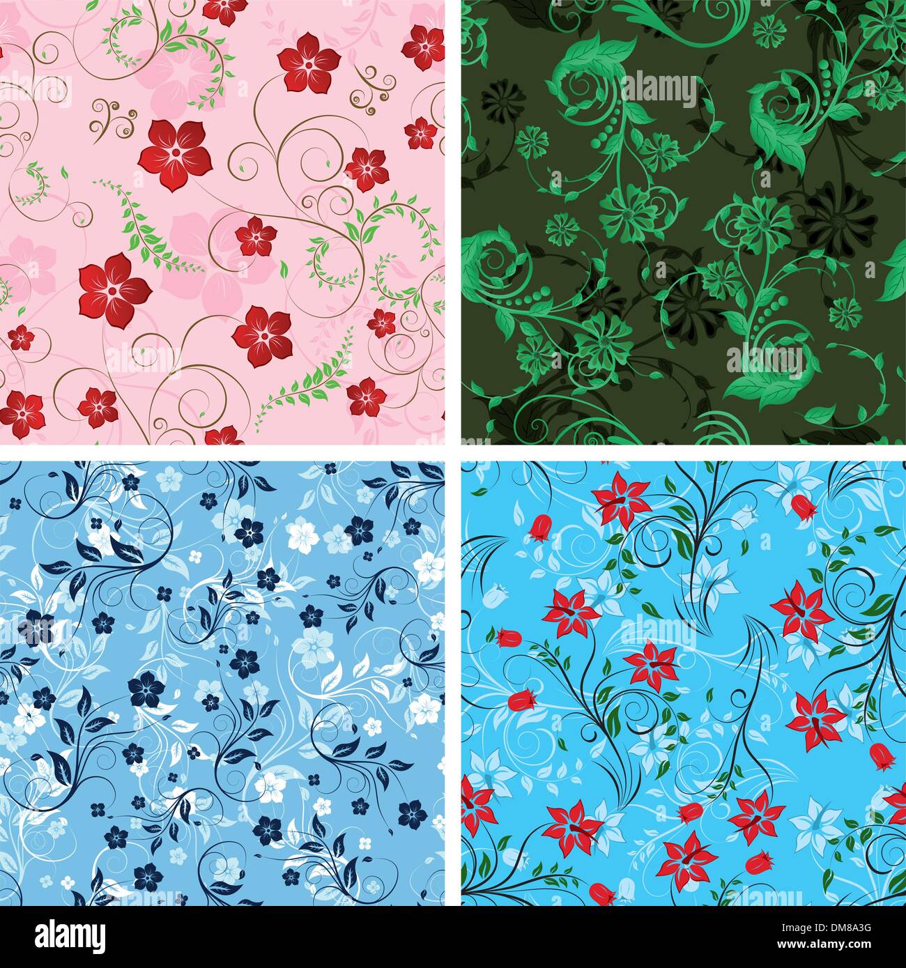 seamless floral backgrounds set Stock Vector Image & Art - Alamy