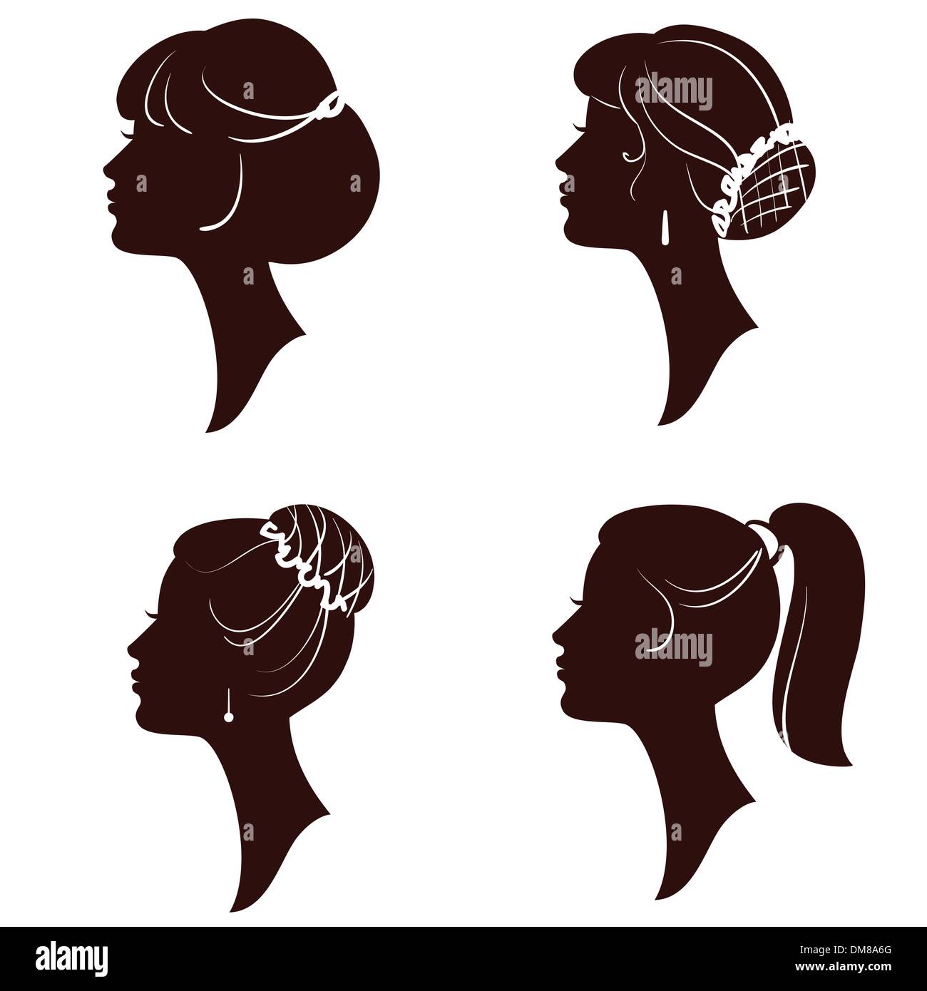 Girls with long hair Stock Vector Images - Alamy