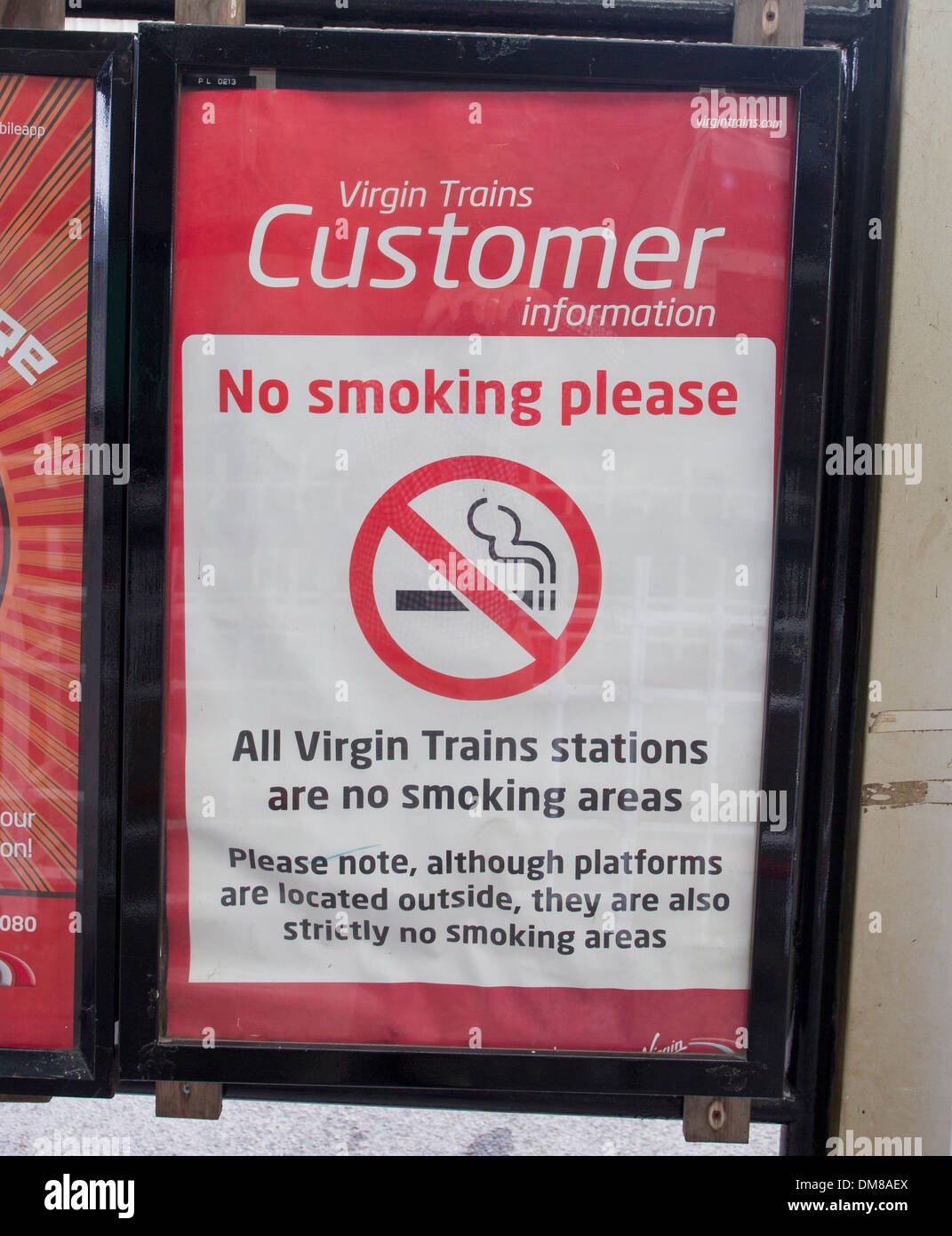 Virgin Trains Customer information notice Stock Photo - Alamy