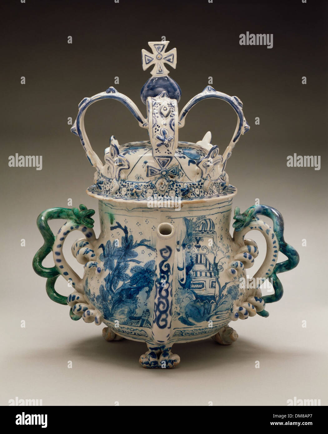 A posset pot with a crown cover, an example of Islamic art from the ...