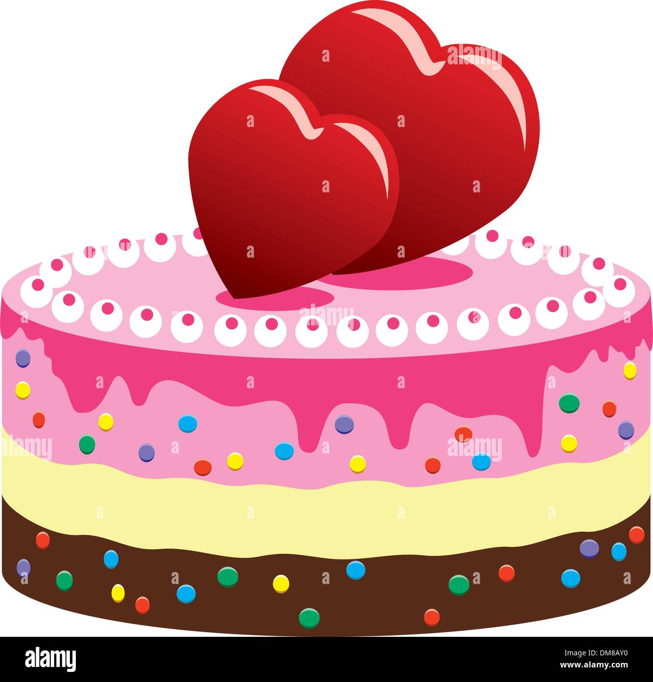 Cake ice cream fruit Stock Vector Images - Alamy