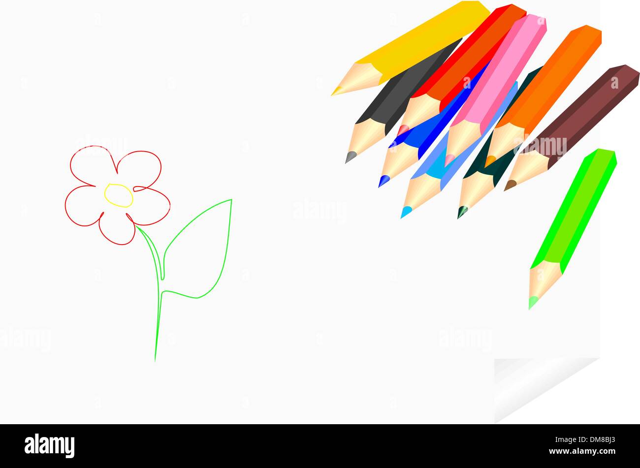 colored pencils for children's creativity Stock Vector Image & Art - Alamy