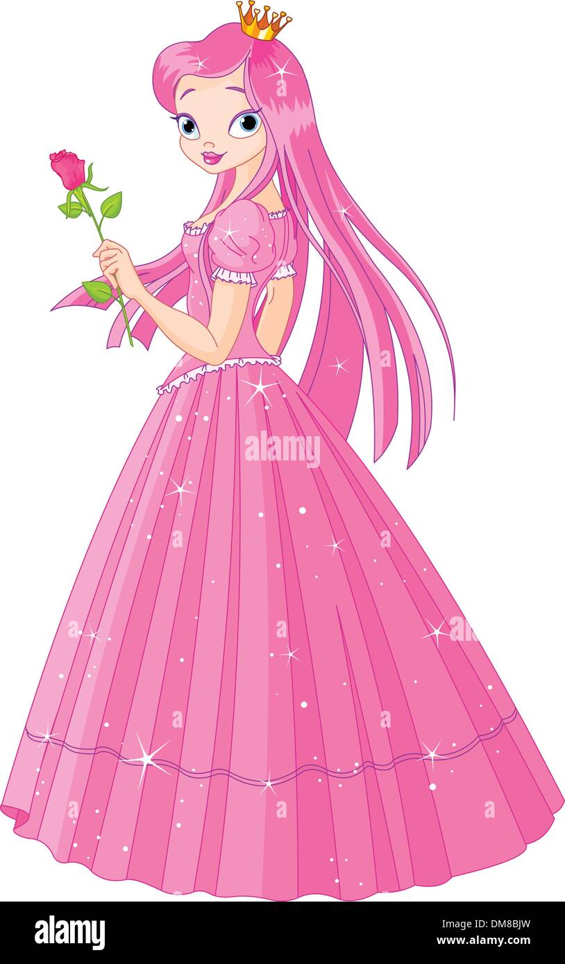 Beautiful princess with rose Stock Vector Image & Art - Alamy