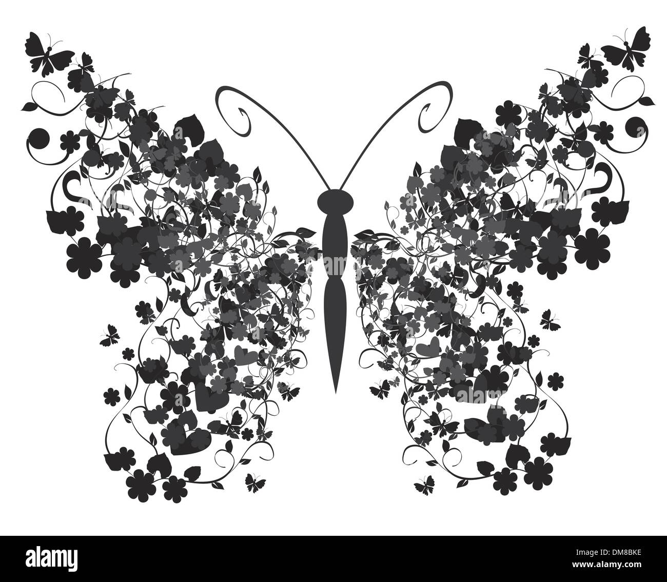 Butterfly wallpaper vector vectors Black and White Stock Photos ...