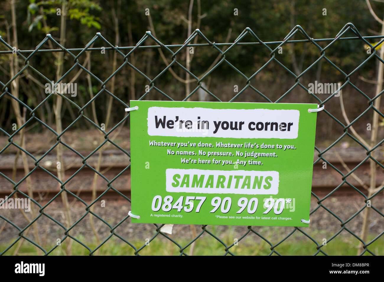 Samaritans sign & telephone number on sign Stock Photo - Alamy