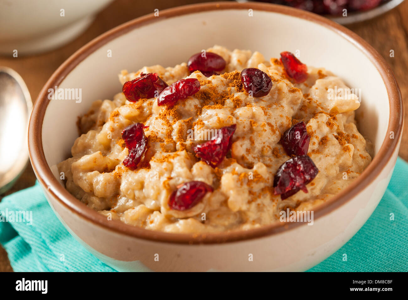Homemade Healthy Rice Pudding with Brown Cinnamon Stock Photo - Alamy
