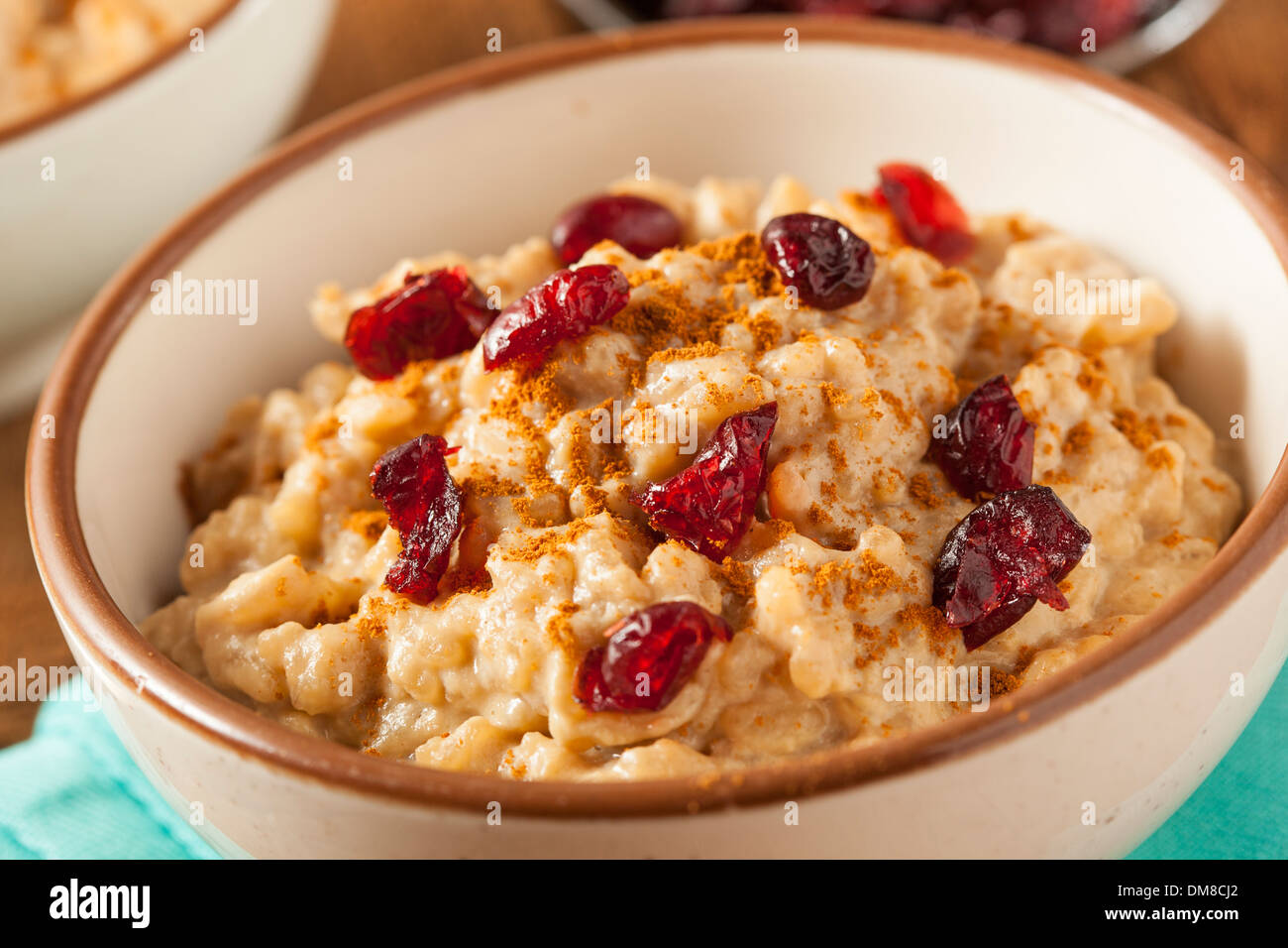 Homemade Healthy Rice Pudding with Brown Cinnamon Stock Photo - Alamy