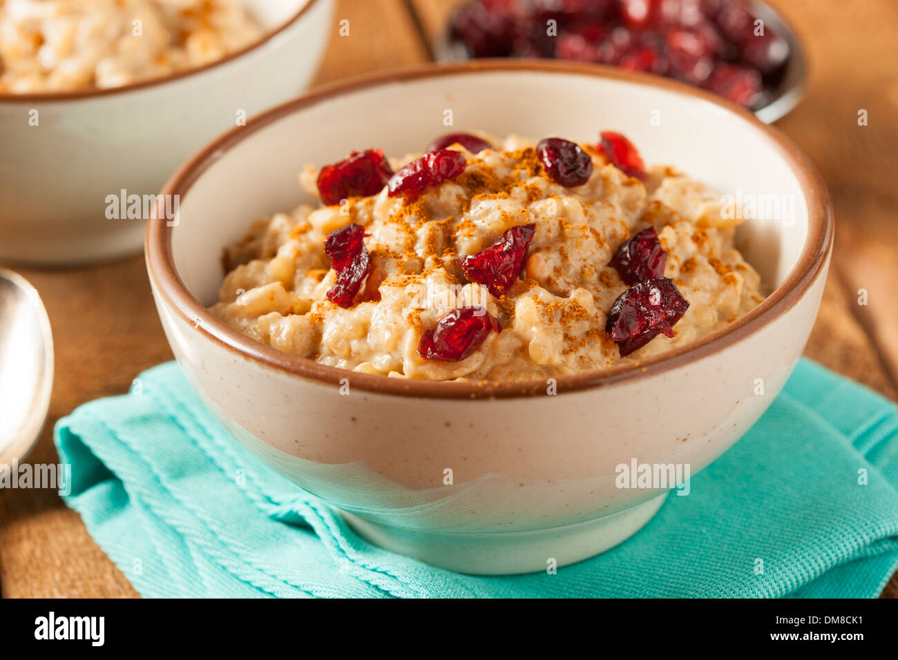 Homemade Healthy Rice Pudding with Brown Cinnamon Stock Photo - Alamy