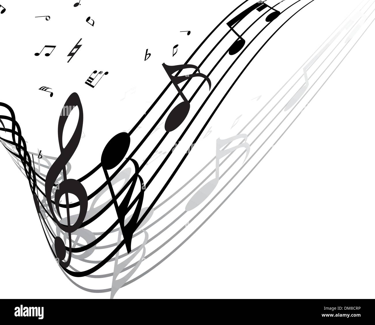 Vector illustration swirls musical notes hi-res stock photography and ...