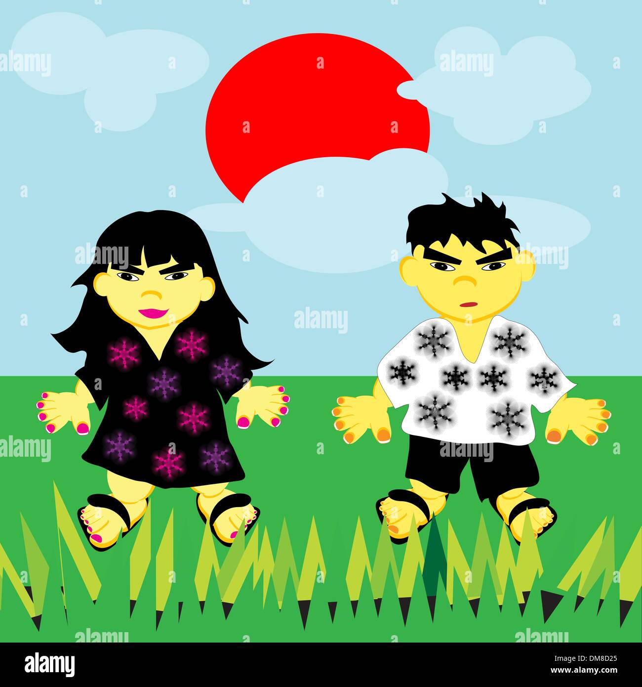 Happy kids vector hi-res stock photography and images - Alamy