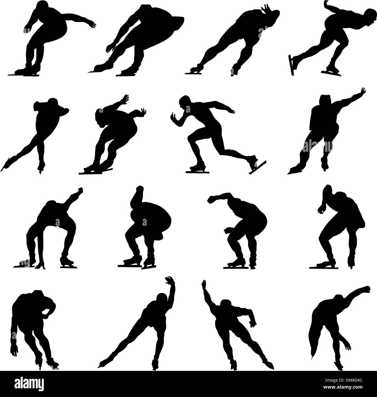Ice skaters silhouette Stock Vector Images - Alamy