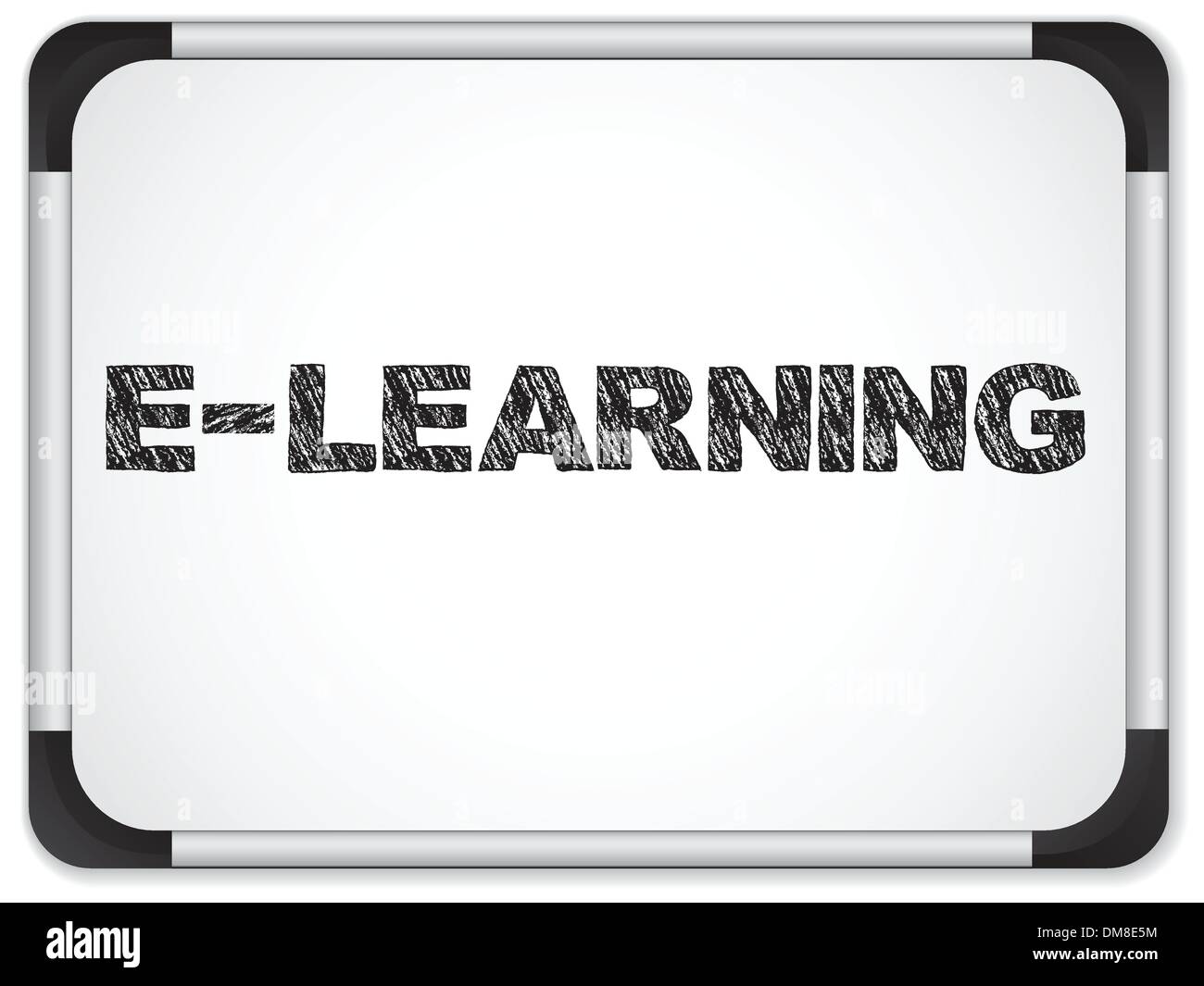 Whiteboard with E-learning Message written in Black Stock Vector Image ...