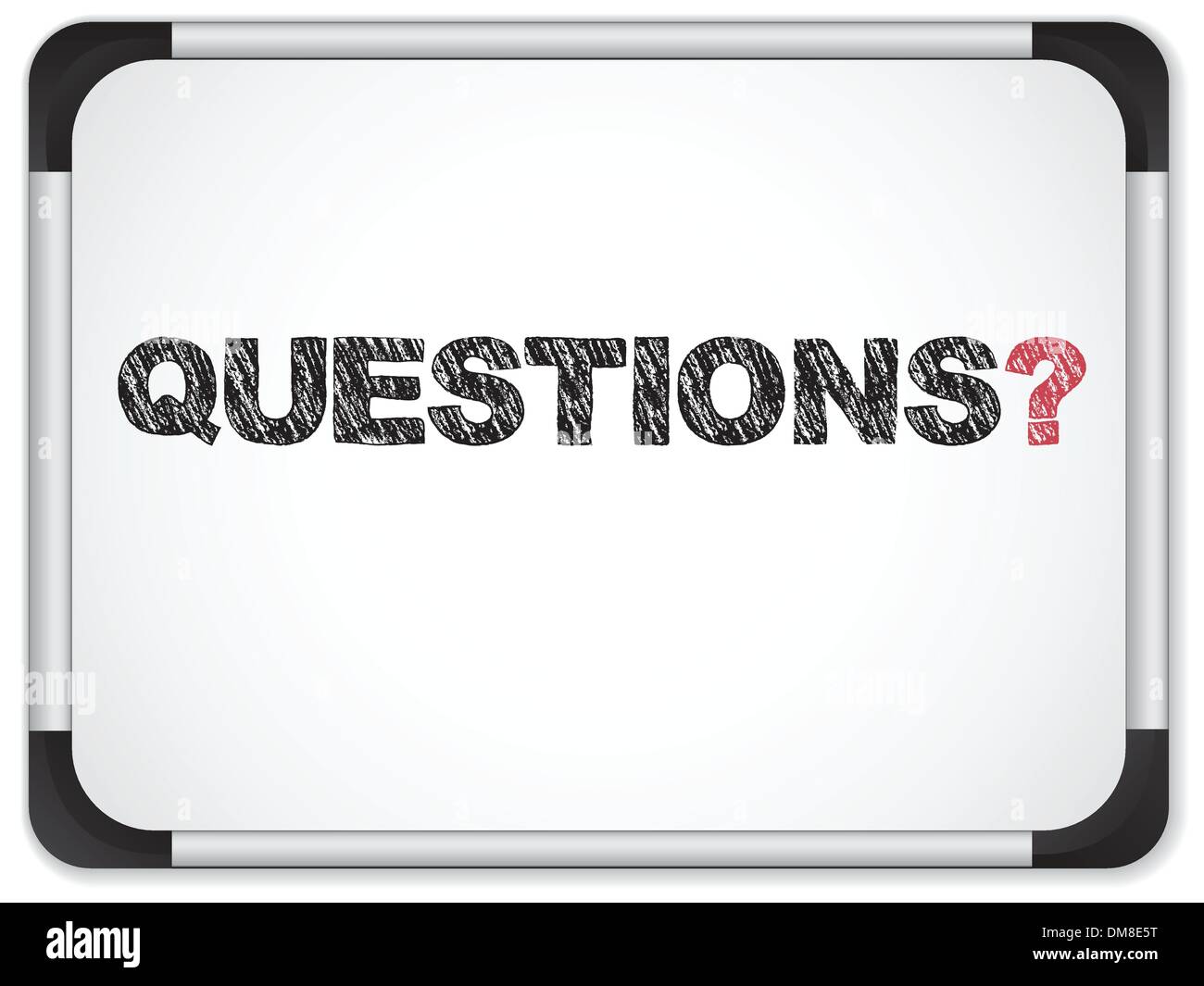 Whiteboard with Questions Message written in Black Stock Vector Image ...
