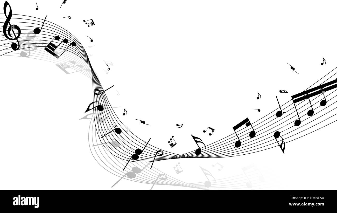 Vector illustration swirls musical notes Stock Vector Images - Alamy