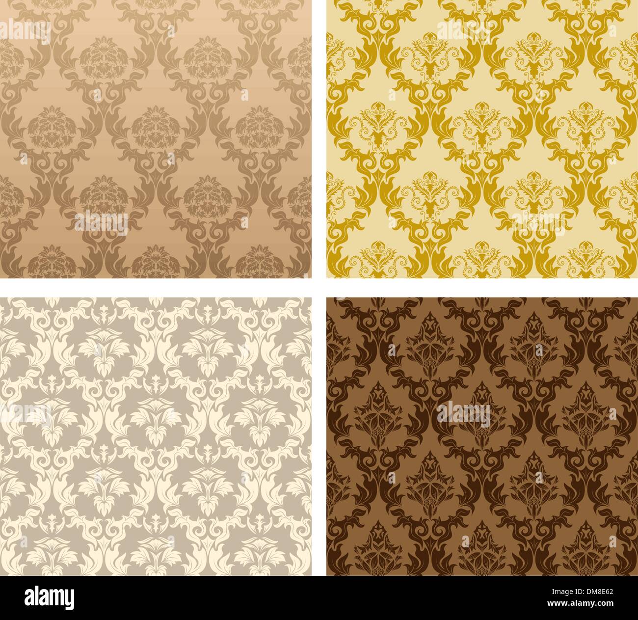 seamless damask pattern Stock Vector Image & Art - Alamy