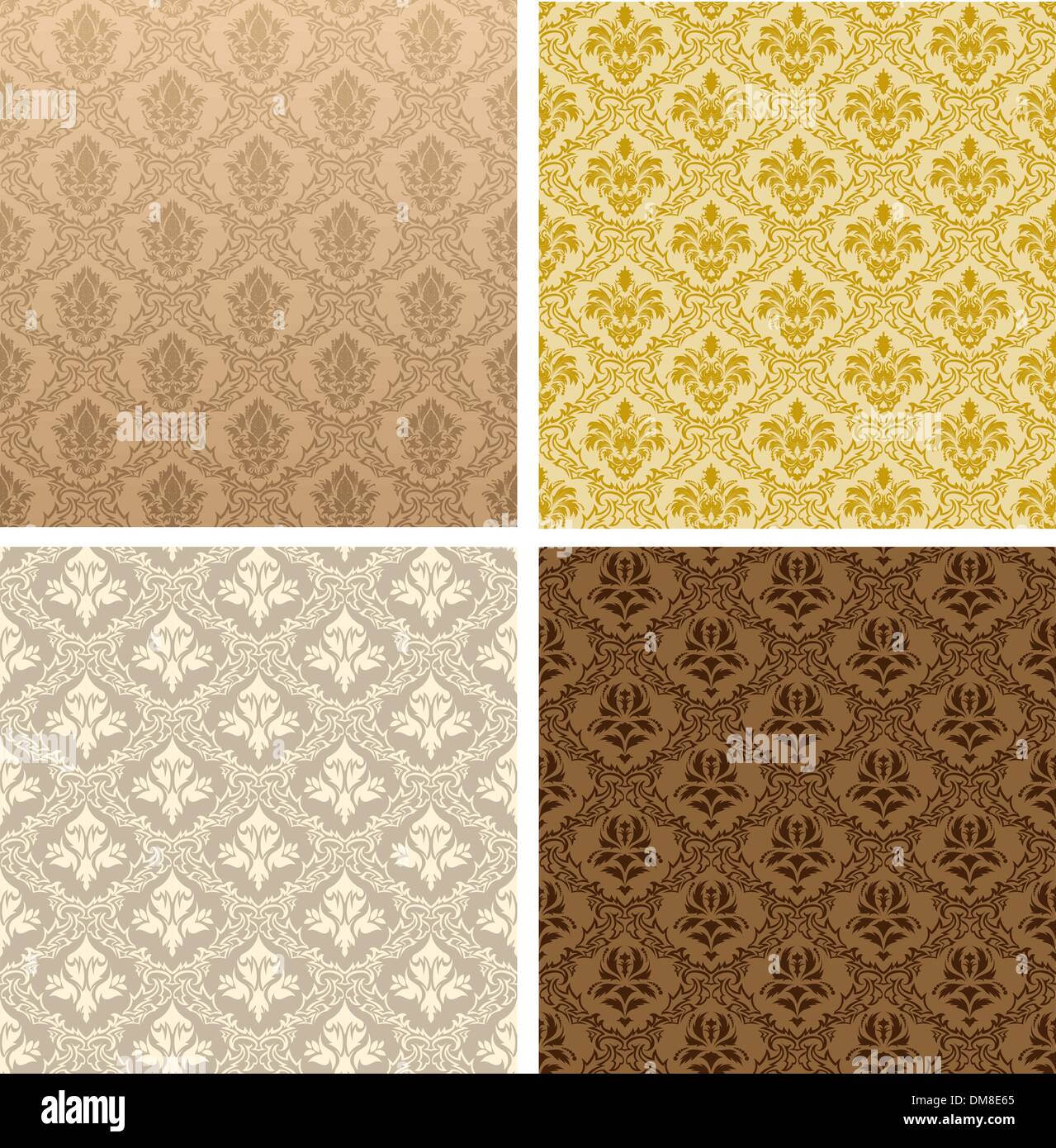 seamless damask pattern Stock Vector Image & Art - Alamy