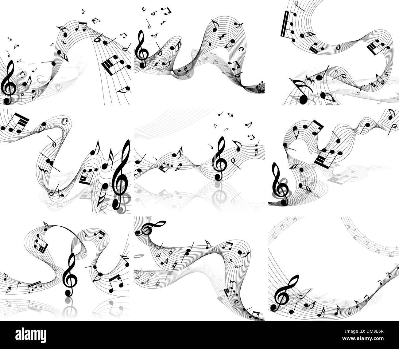 Set music notes signs Cut Out Stock Images & Pictures - Alamy