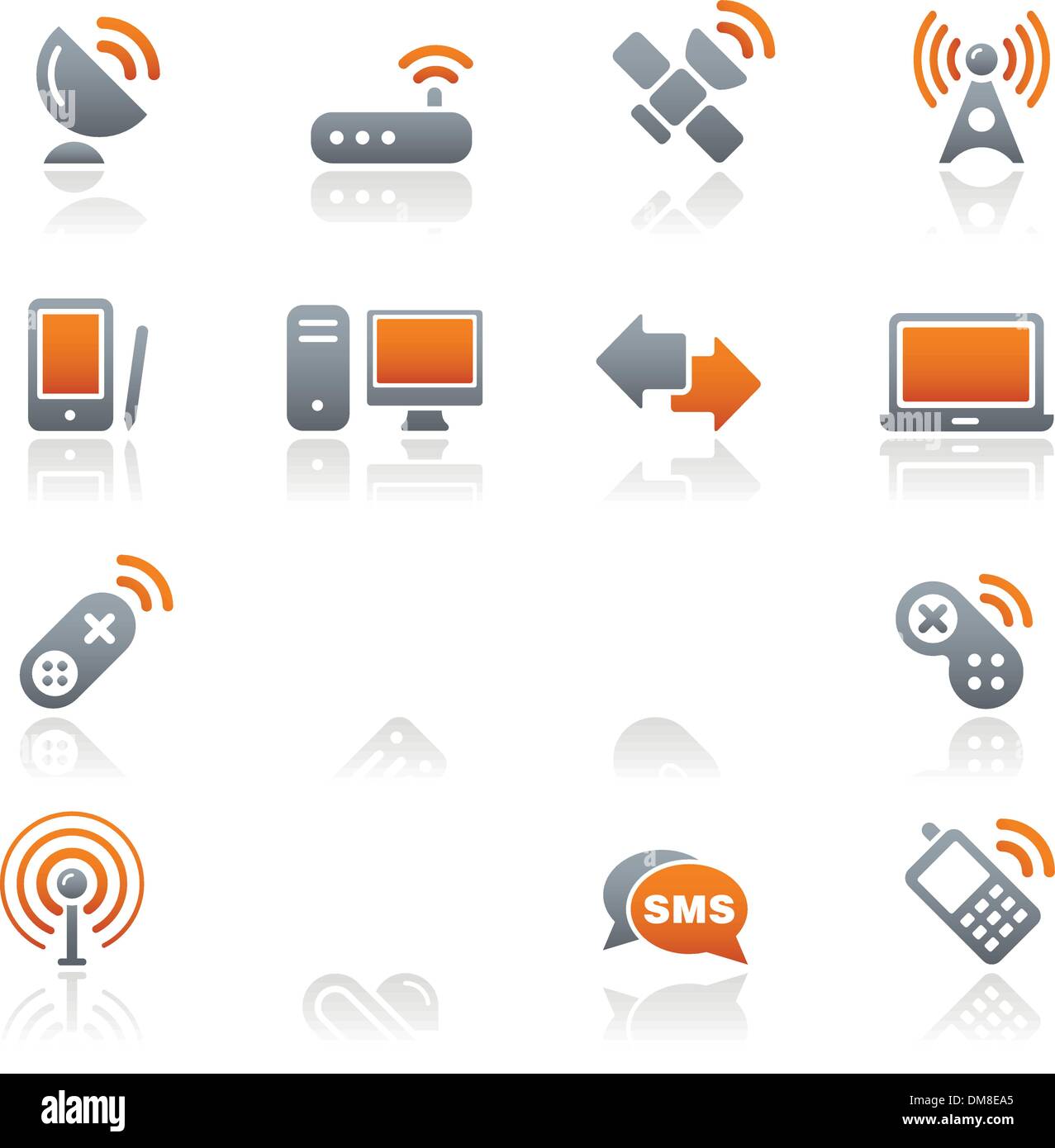 Wireless & Communications // Graphite Icons Series Stock Vector Image ...
