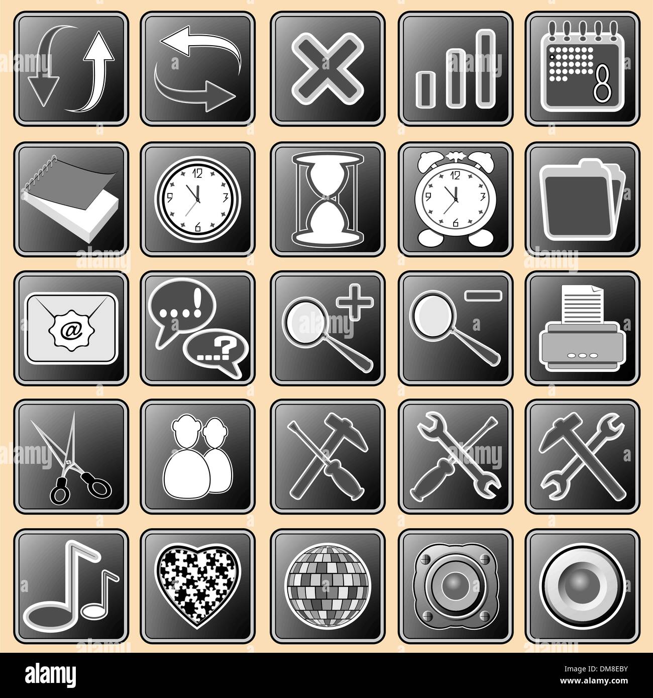 Set darkly - white buttons with web icons for the internet (2 Stock ...