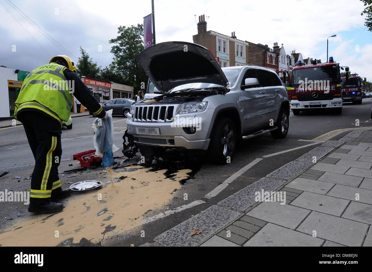 The aftermath of a crash on Station Road Chingford Police and fire ...