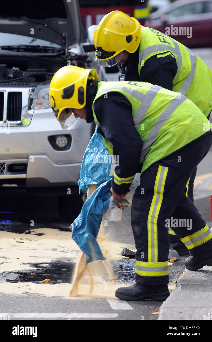 The aftermath of a crash on Station Road Chingford Police and fire ...
