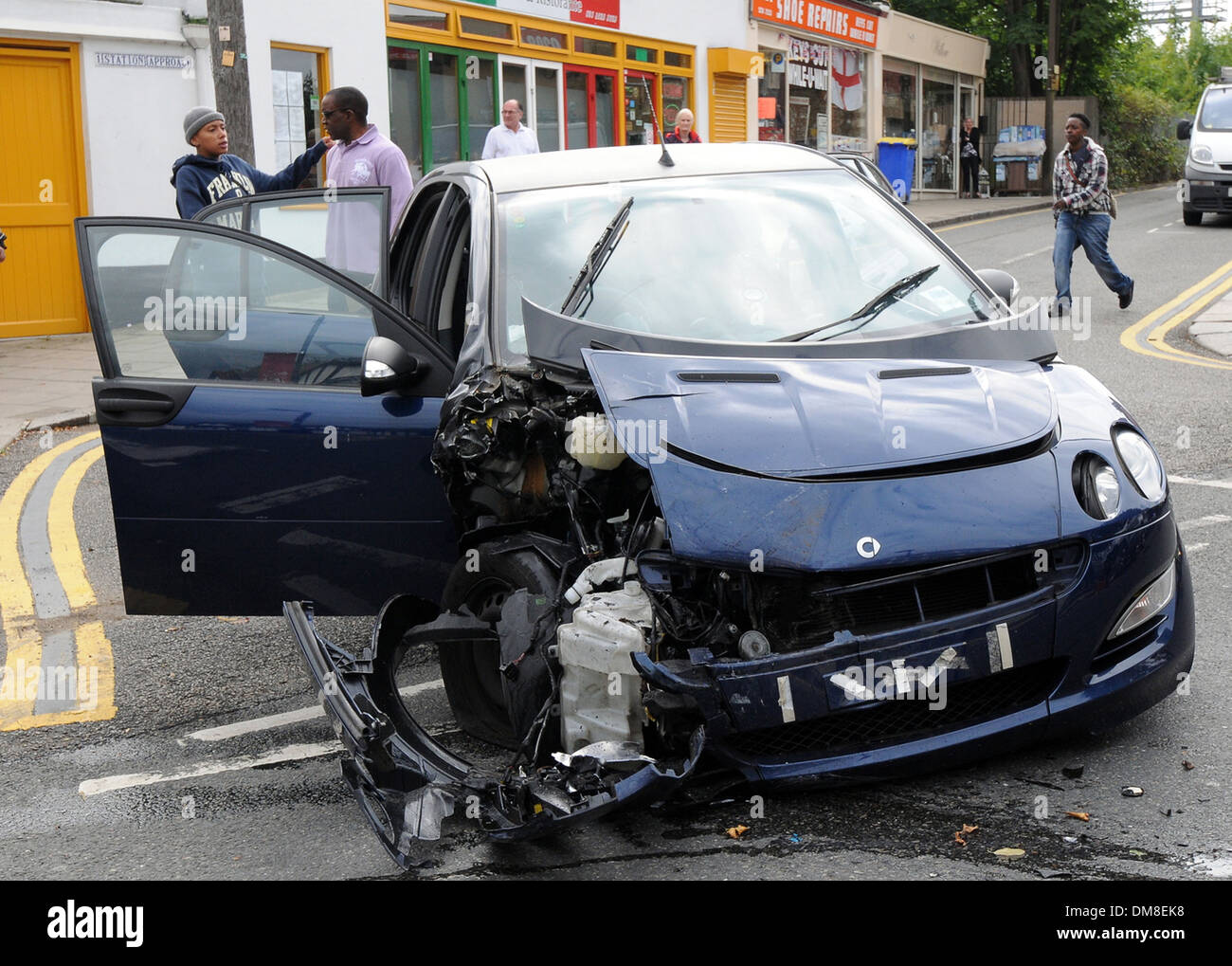 The aftermath of a crash on Station Road Chingford Police and fire ...