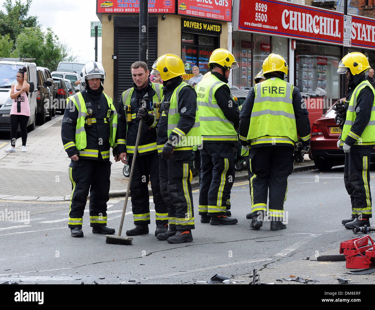 The aftermath of a crash on Station Road Chingford Police and fire ...