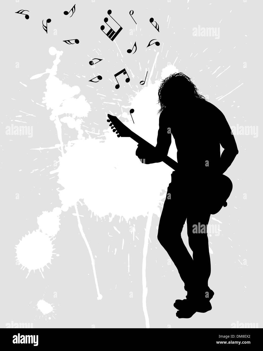 Rock roll party vector Black and White Stock Photos & Images - Alamy