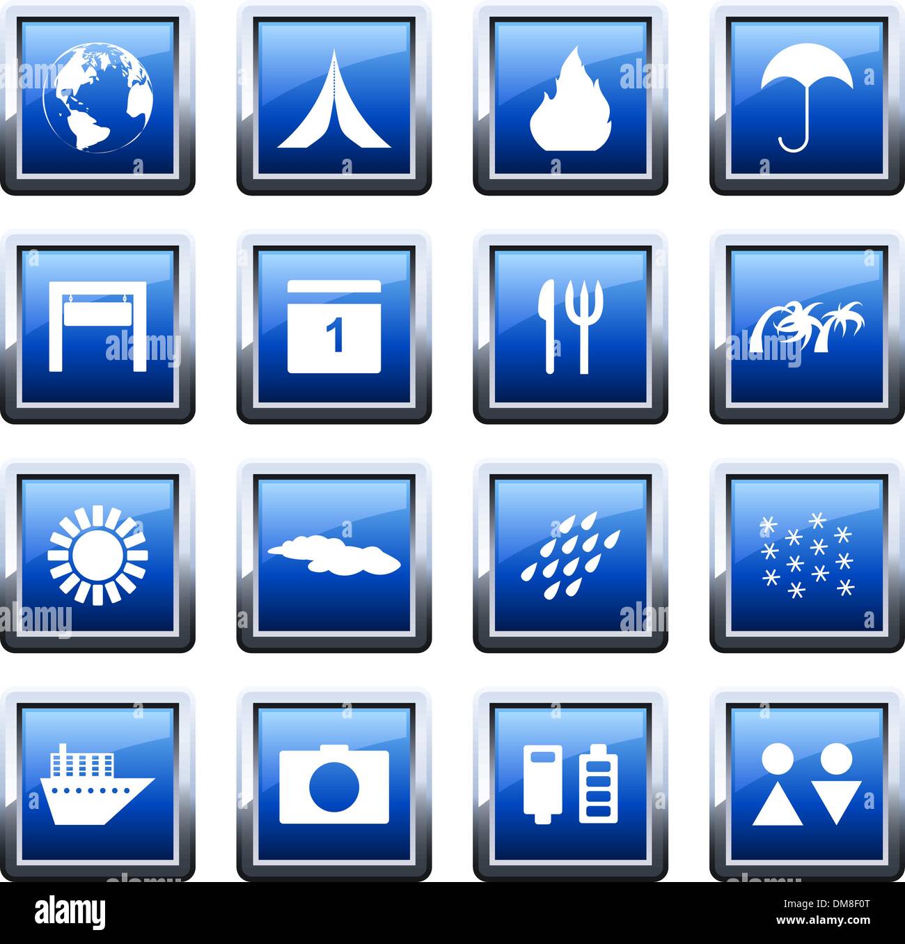 Travel vacations symbols vector Stock Vector Images - Alamy