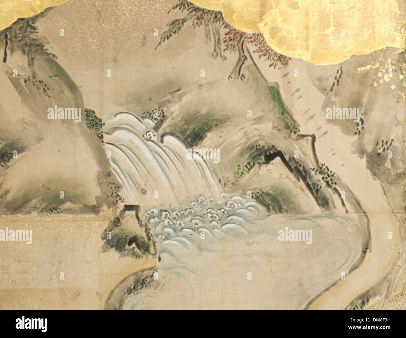 This artwork depicts the cycle of rice cultivation, illustrating the ...