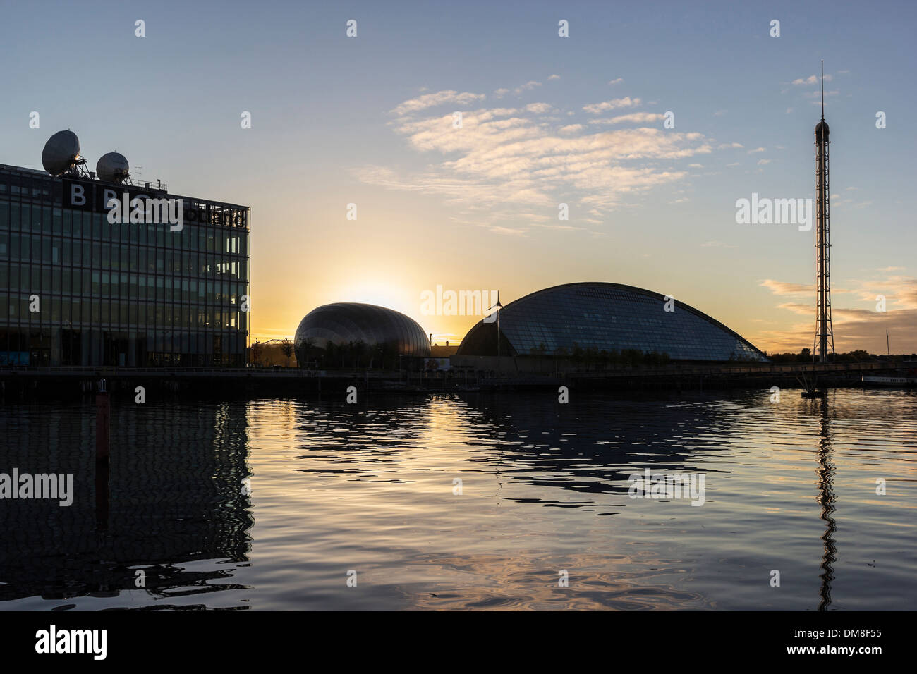 Part of the Pacific Quay area of Glasgow quayside showing BBC Scotland ...