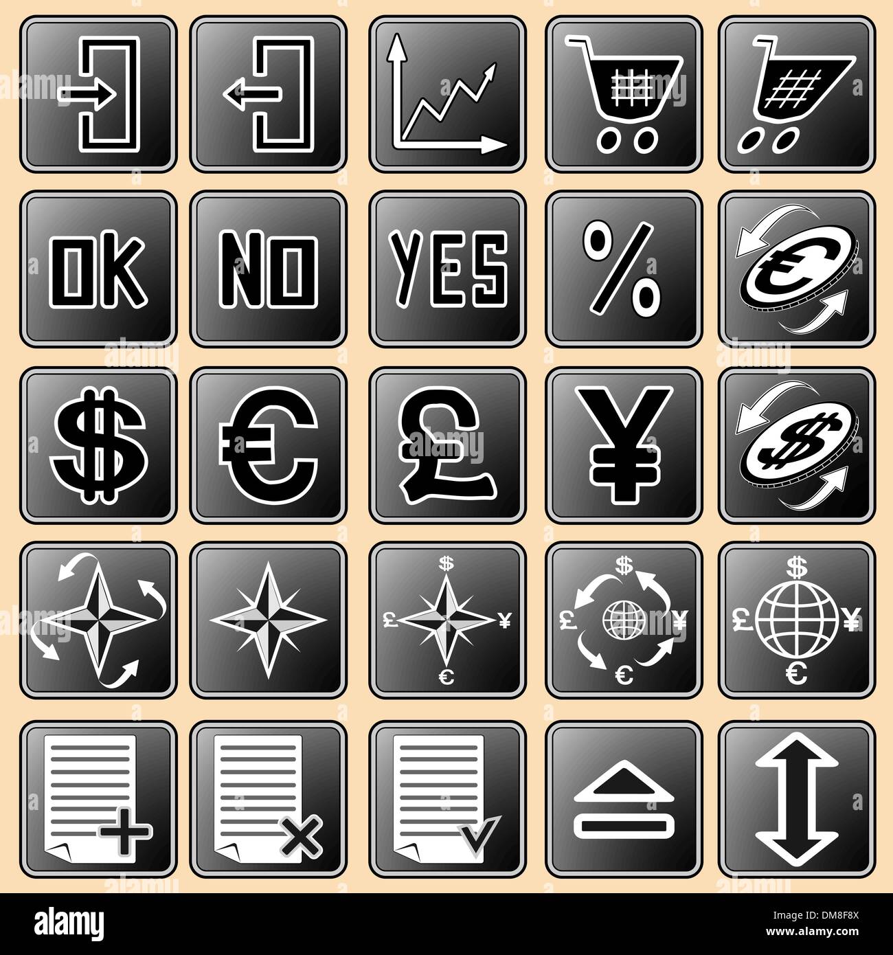 Money icons web buttons Stock Vector Images - Alamy