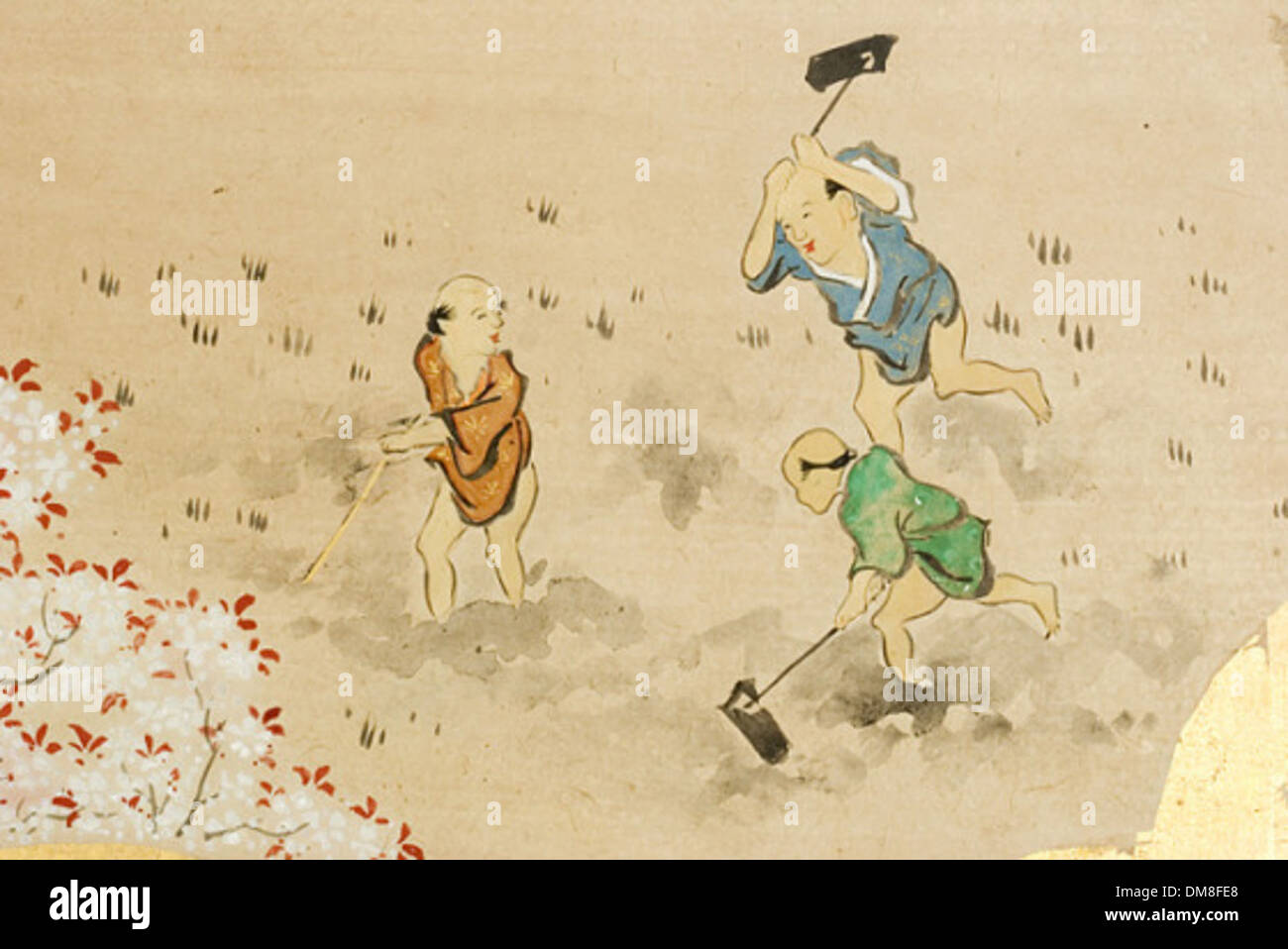 An artwork depicting rice cultivation throughout the four seasons. The ...