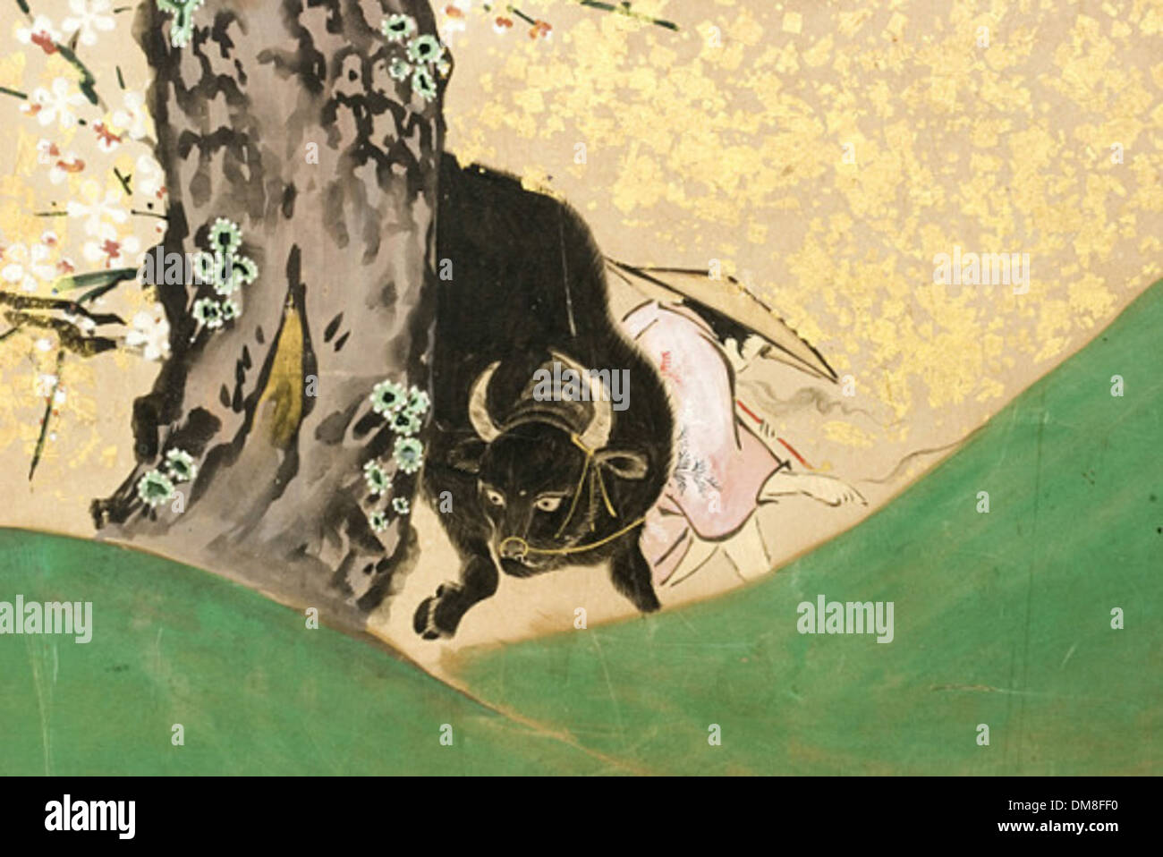 This artwork depicts the cycle of rice cultivation through the four ...