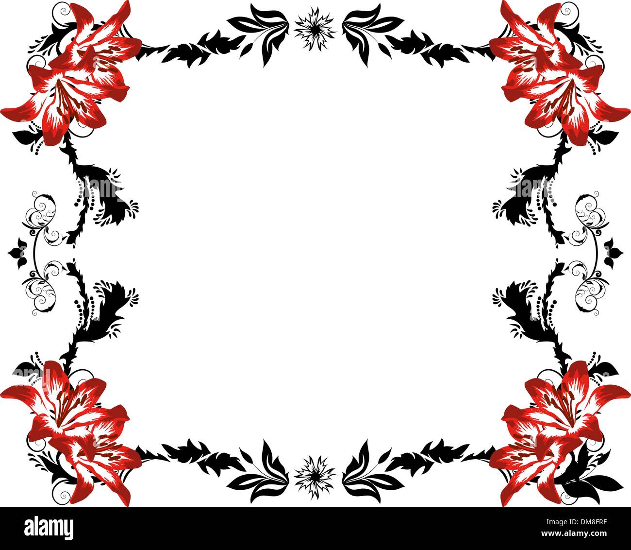 Floral decorations frame Stock Vector Images - Alamy