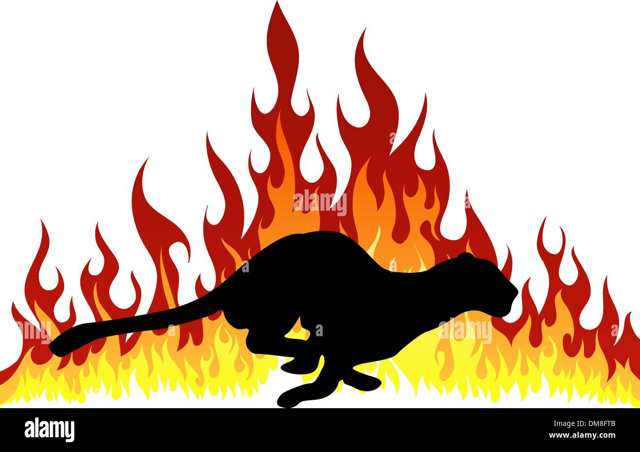 Puma jumping mountains Stock Vector Images - Alamy