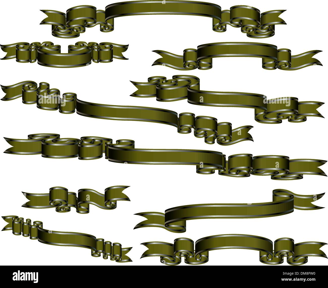 Curled decorations Stock Vector Images - Alamy