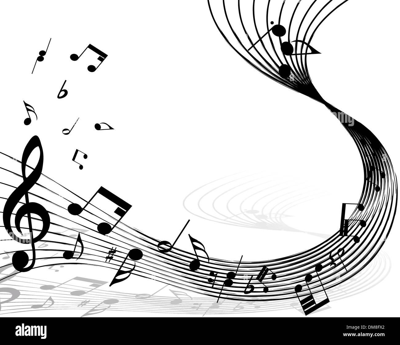 Vector illustration swirls musical notes hi-res stock photography and ...