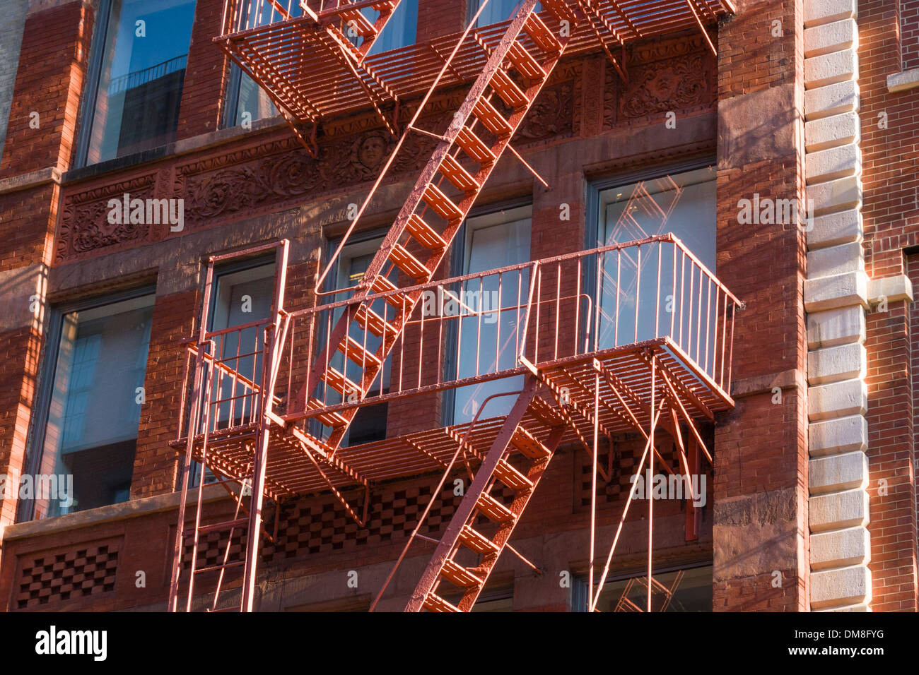 Fire escape on old tenement building in New York City Stock Photo - Alamy