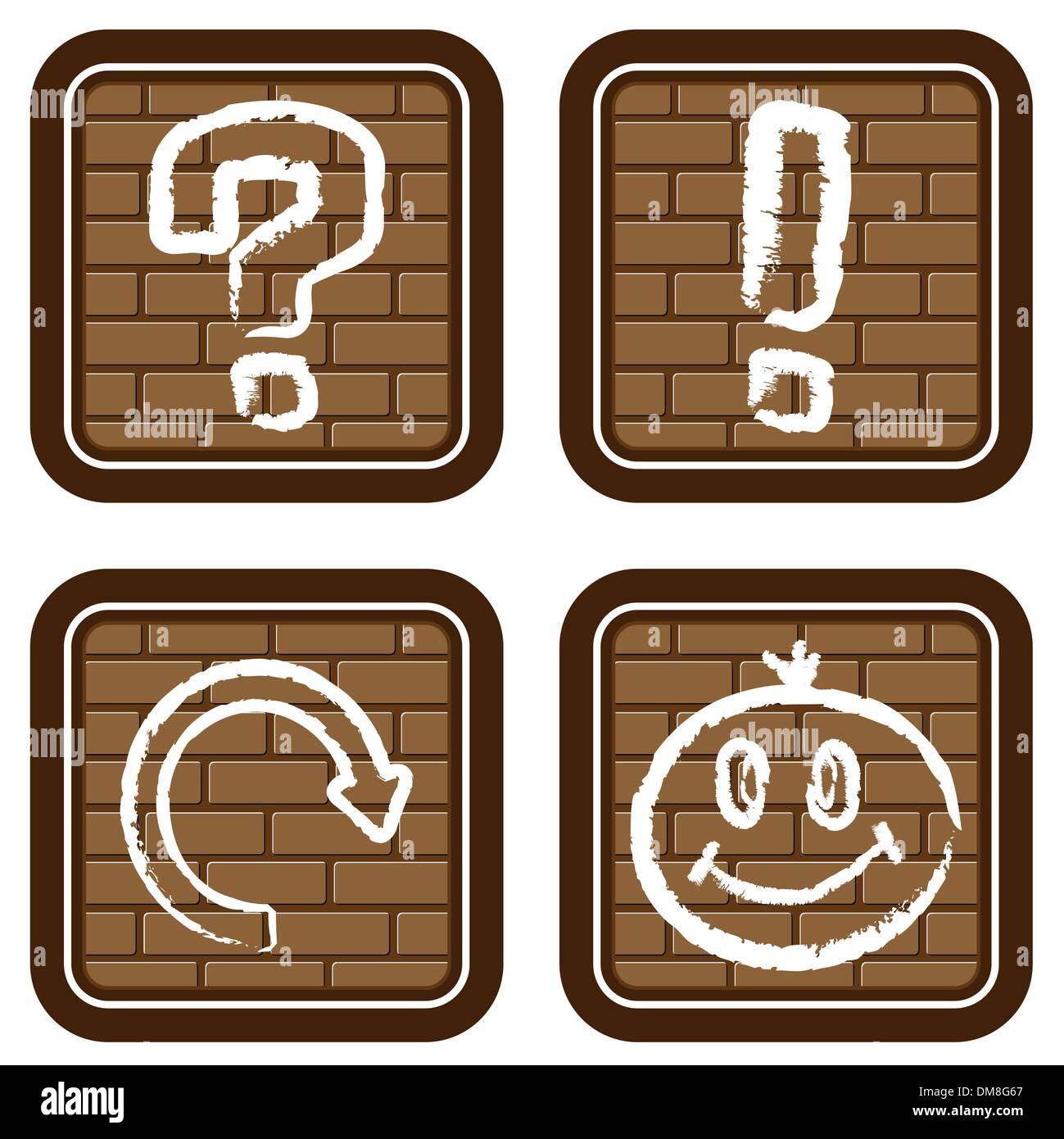 Brick buttons with icons of graphic symbols (2 Stock Vector Image & Art ...