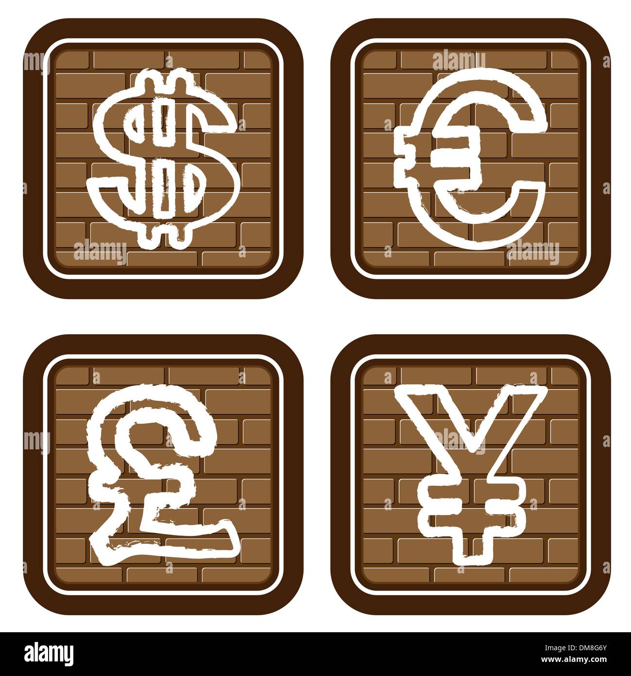 Brick buttons with icons of financial symbols Stock Vector Image & Art ...