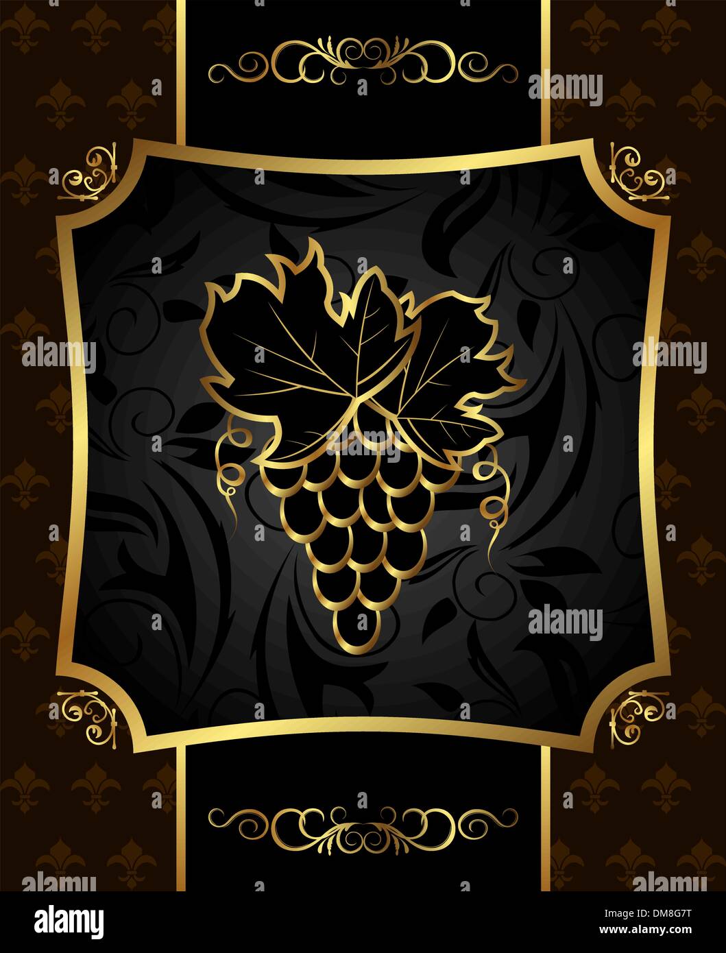 golden frame with grapevine Stock Vector Image & Art - Alamy