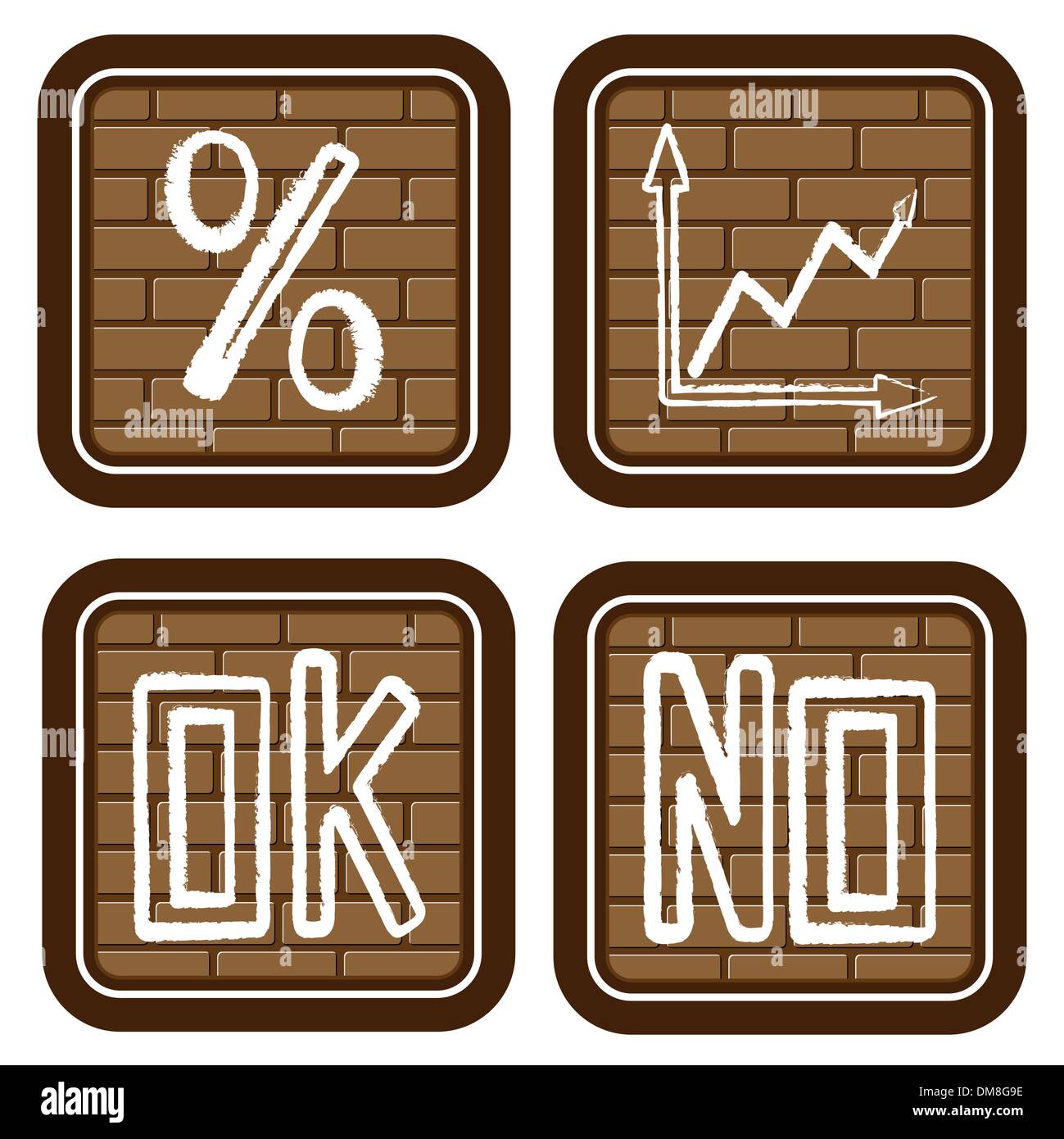 Brick buttons with icons graffiti Stock Vector Image & Art - Alamy