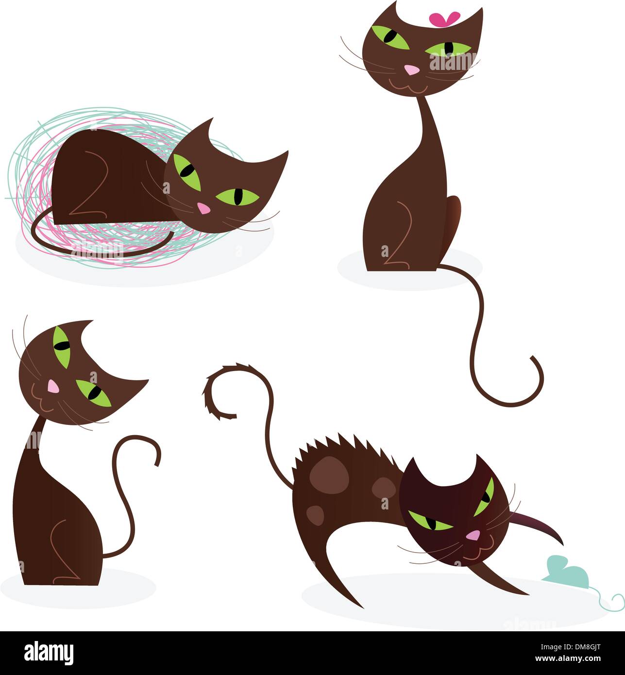 Simple illustration brown cat hi-res stock photography and images - Alamy