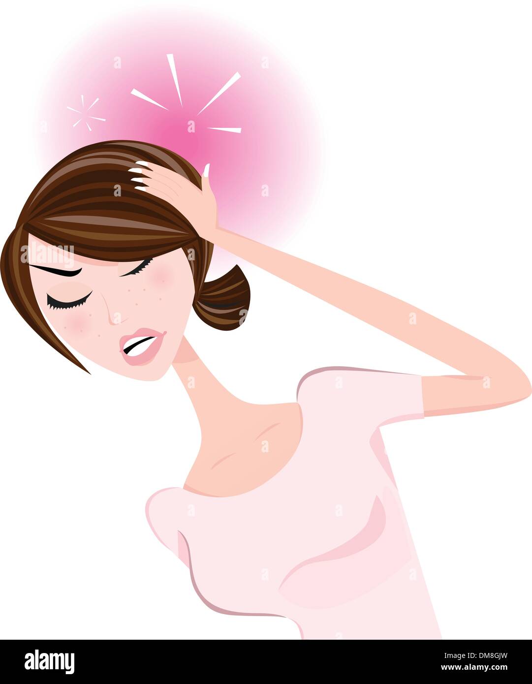 Woman with headache Stock Vector Image & Art - Alamy