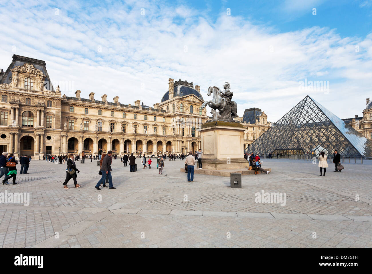 The Louvre Palace and the Pyramid, Paris Stock Photo - Alamy