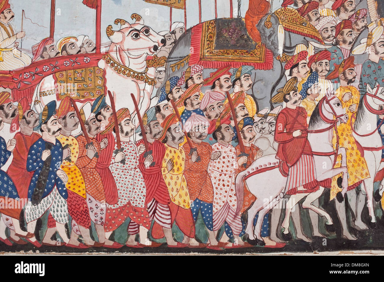 This artwork depicts the royal procession of Raja Amar Singh, ruler of ...