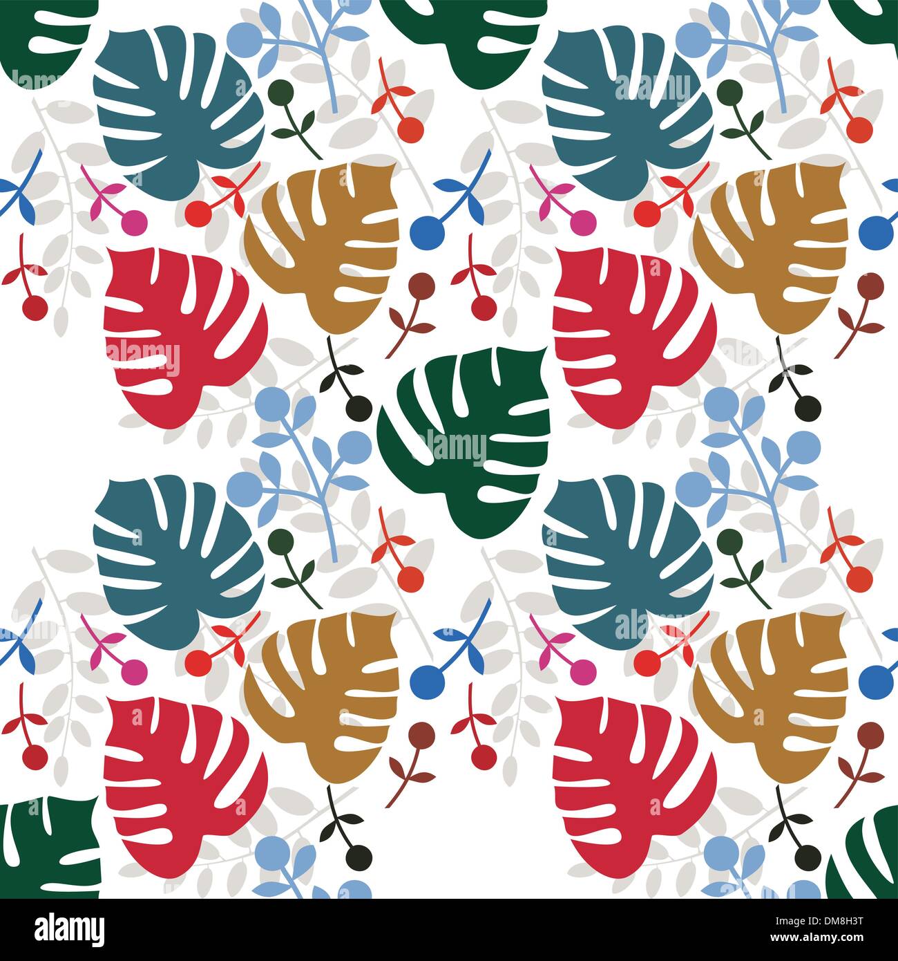 Pattern composition green leaves Stock Vector Images - Alamy