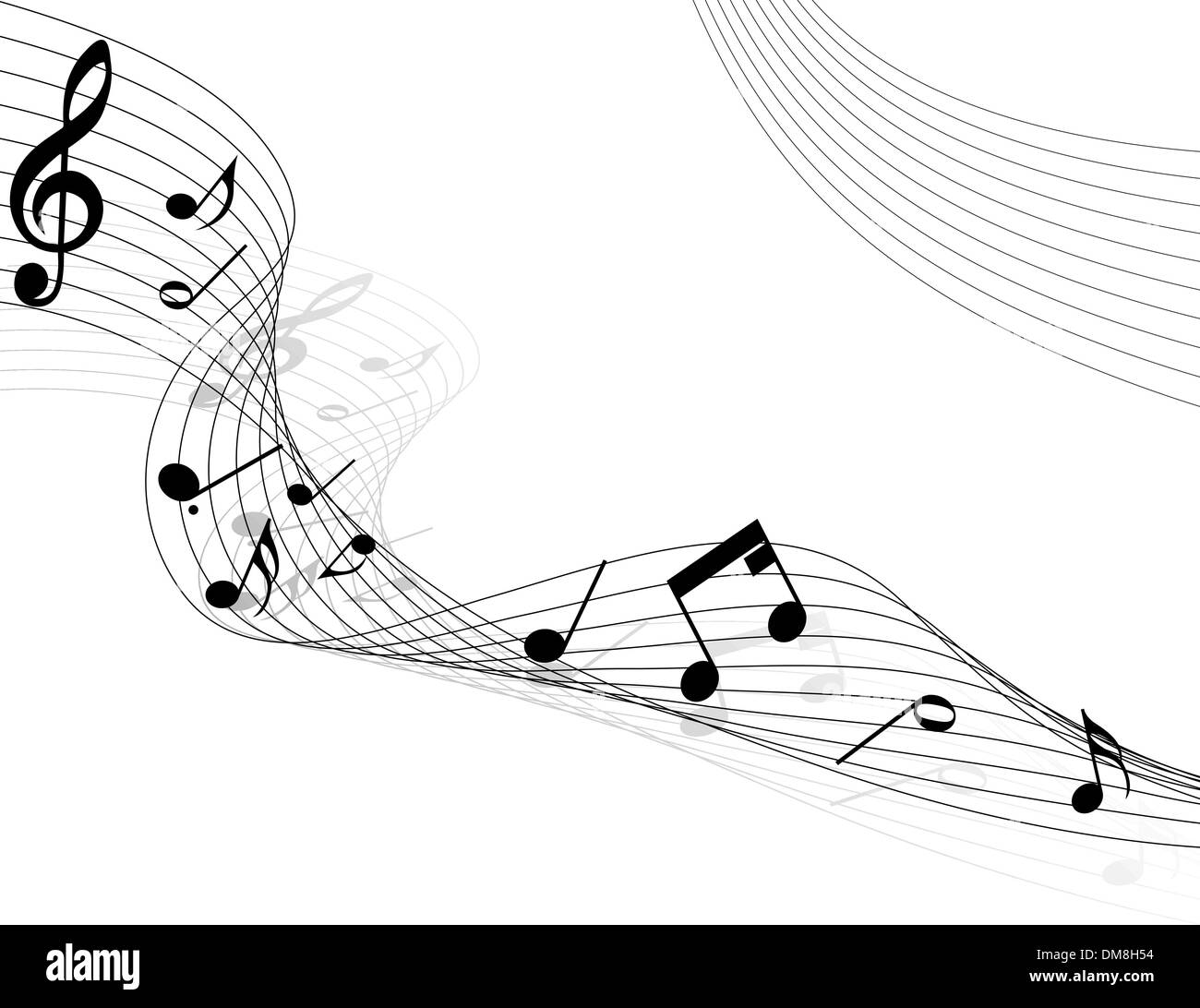 Vector illustration swirls musical notes hi-res stock photography and ...