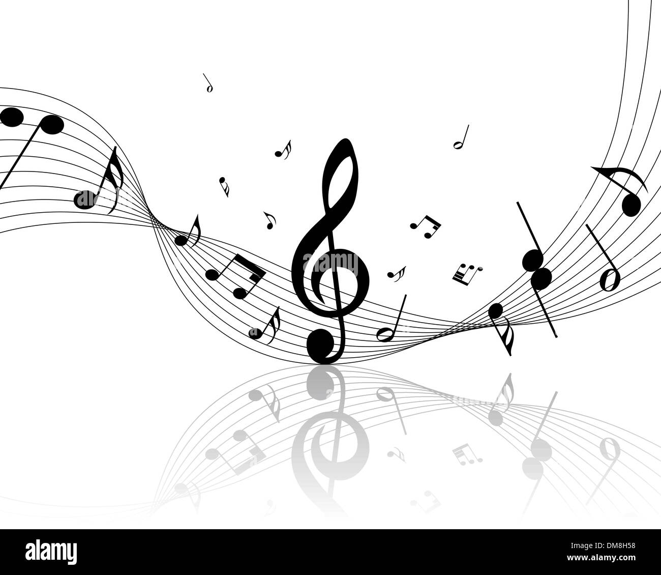 Vector illustration swirls musical notes hi-res stock photography and ...